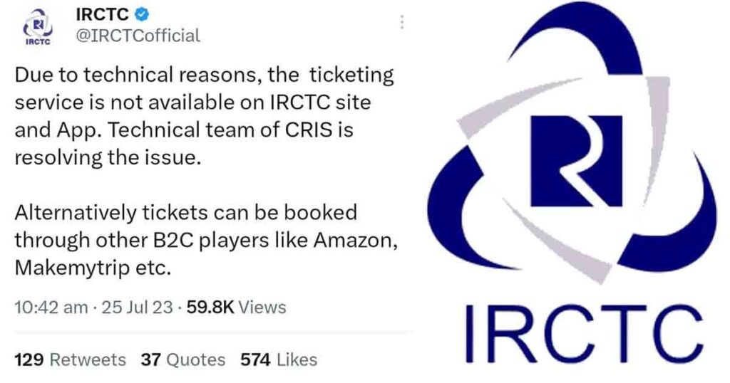 IRCTC Ticketing Website Faces Technical Glitch, System Down For Several ...