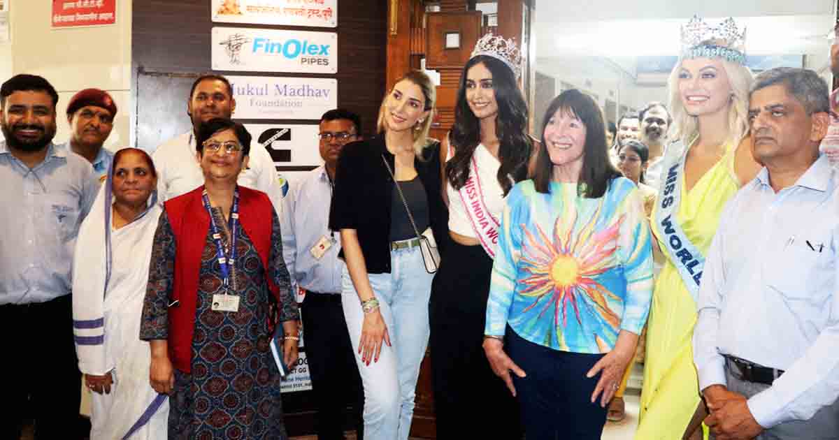 Miss World Karolina Biewelska & Miss India Sini Shetty visit Sassoon ...