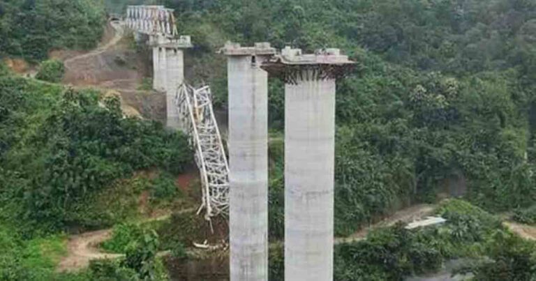 Major Accident : Under Construction Railway Bridge Collapses in Mizoram ...