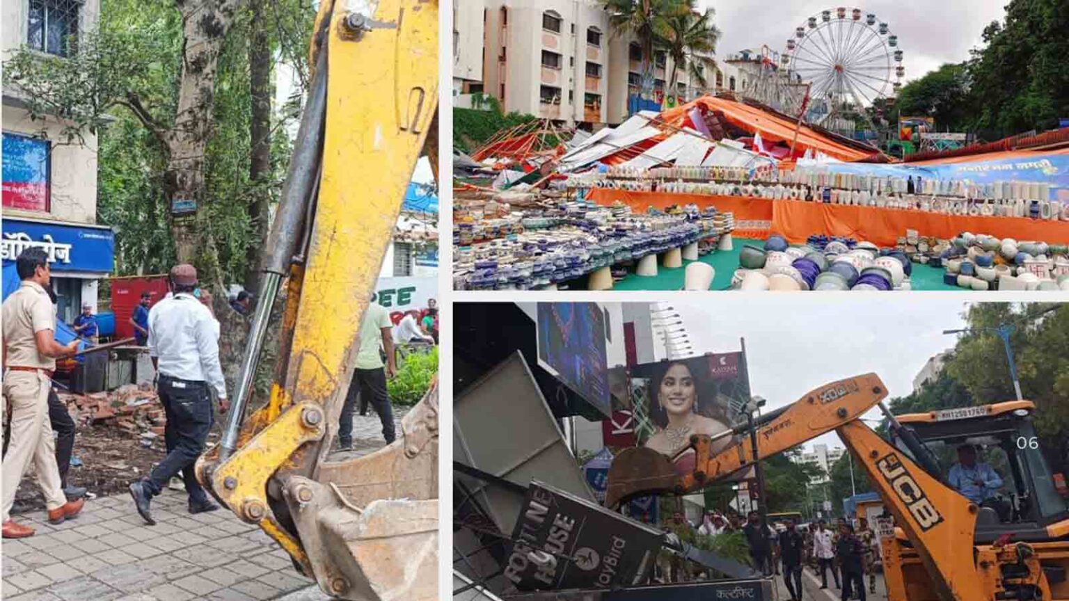Pune: PMC takes anti encroachment drive near Amanora Mall on Pune ...