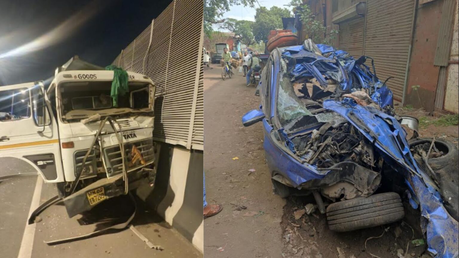 High Speed Crash on Atal Setu: Rented BMW Rams Dumper, 28-Year-Old ...