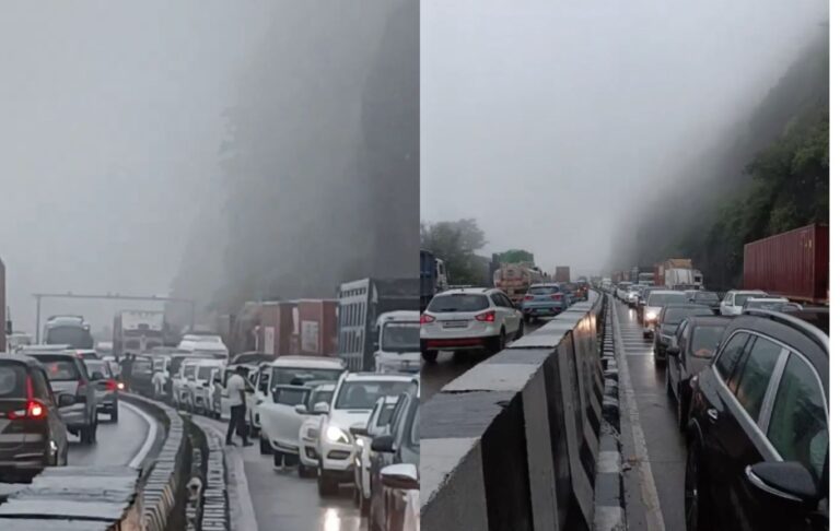 Massive Traffic Jam on Mumbai-Pune Expressway Amid Heavy Rainfall ...