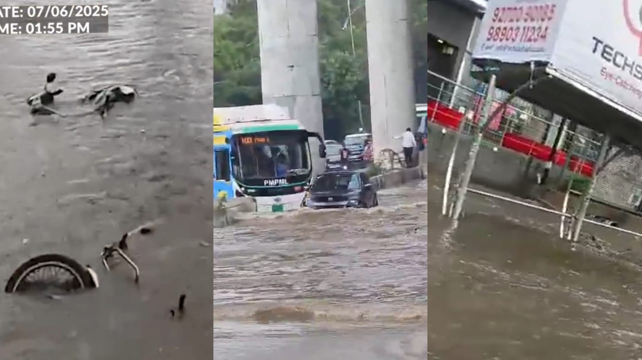 Pune: Heavy Rains Turn Hinjewadi IT Park into Water Park; Roads Flooded ...