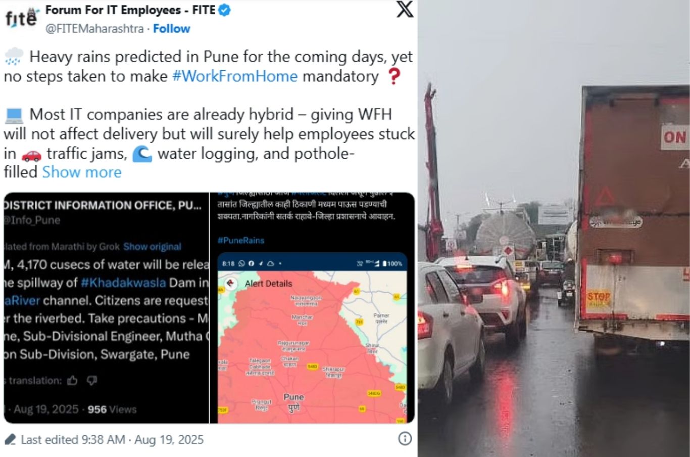 Heavy Rain Disrupts Pune: Forum For IT Employees Urges Companies To ...