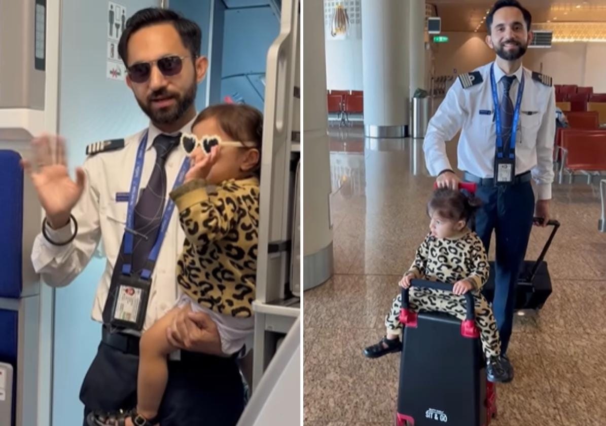 Watch Video: Daddy’s Little Princess! IndiGo Pilot Introduces 18-Month ...