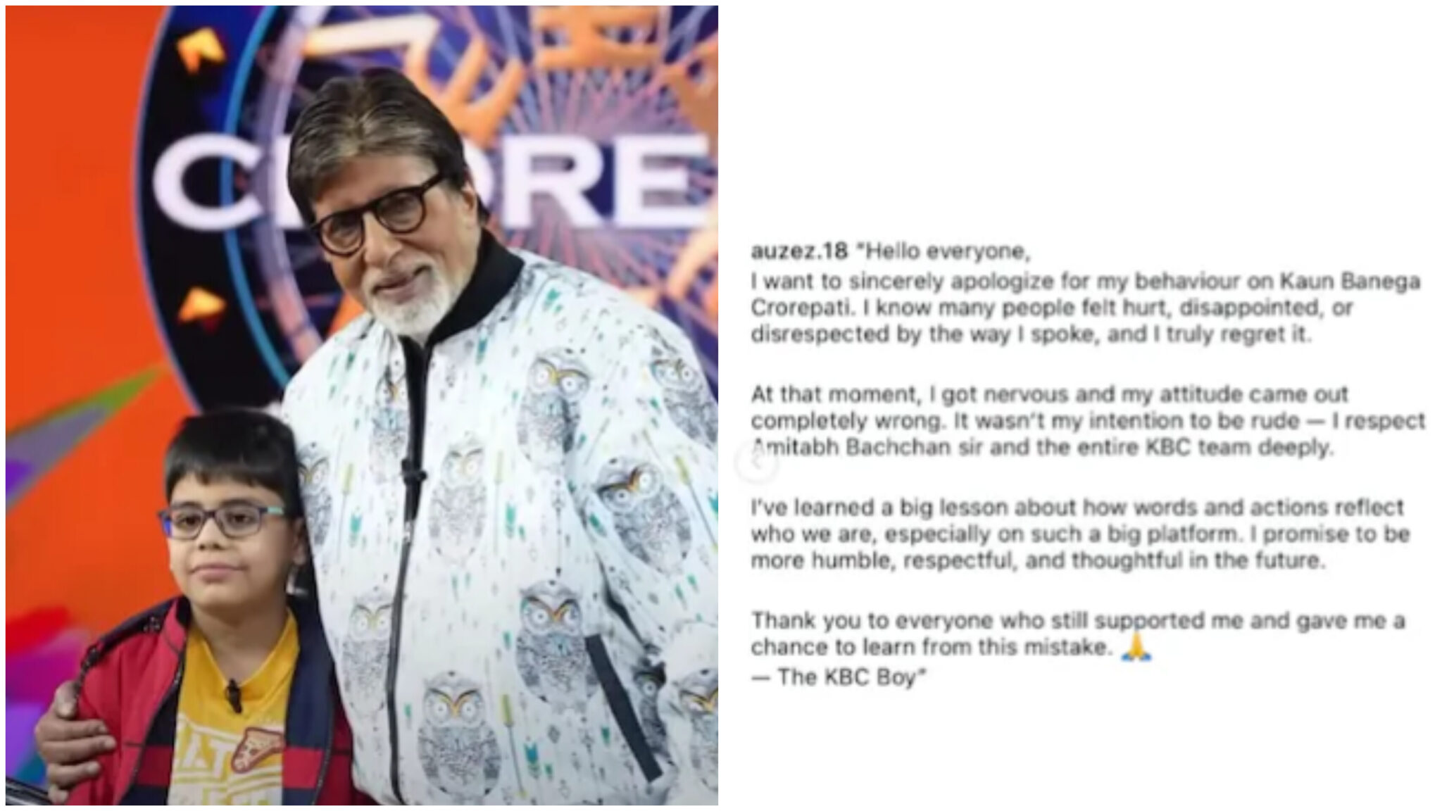KBC 17 Young Contestant Ishit Bhatt Apologizes for On-Air Behavior ...