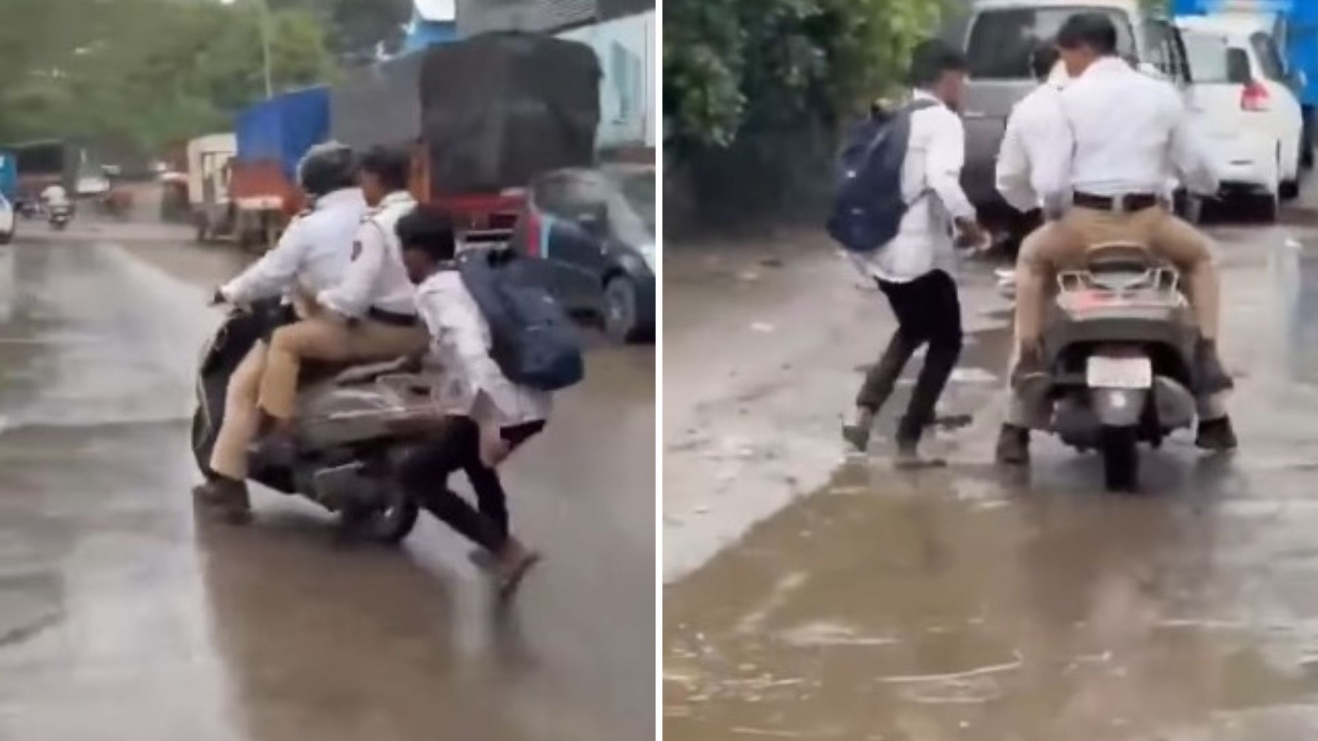 Fined for No Helmet Spots Same Traffic Police Riding double-Seat on ...