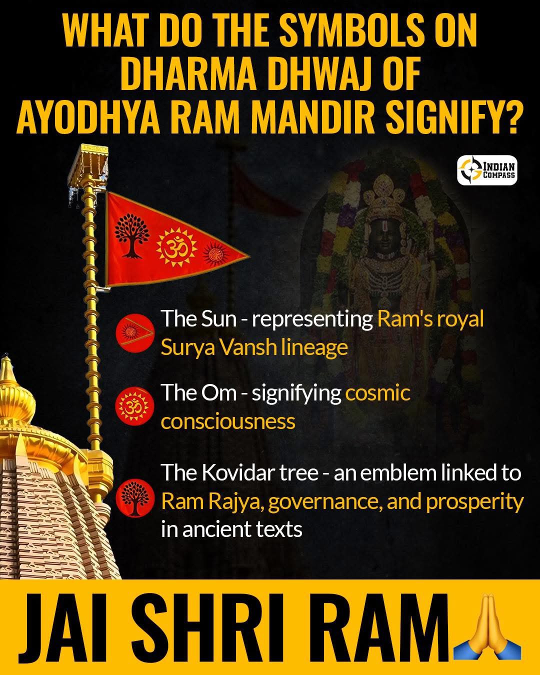 Watch Dharma Dhwaj Hoisted atop Ram Mandir, Ayodhya : What The Symbols ...