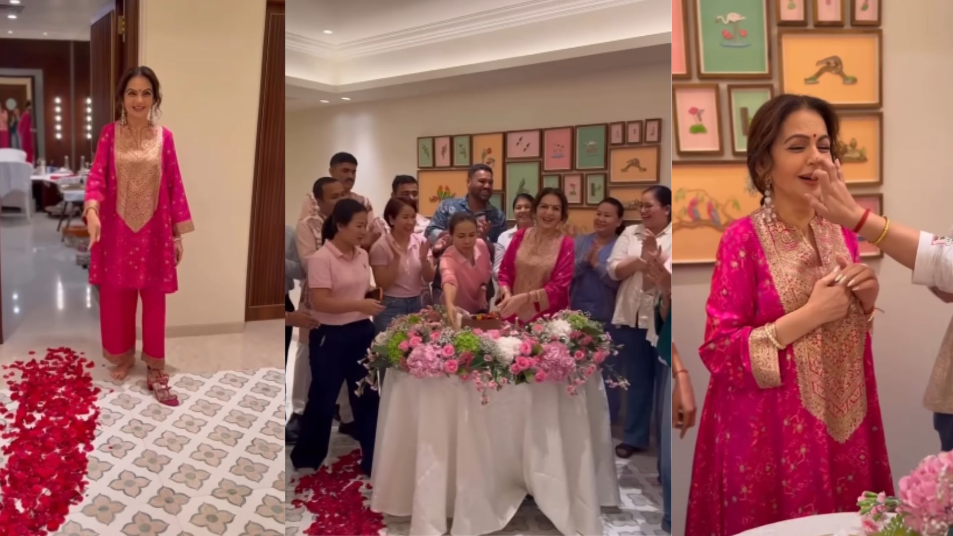 Nita Ambani Dazzles in Rani Pink as She Rings in 62nd Birthday ...