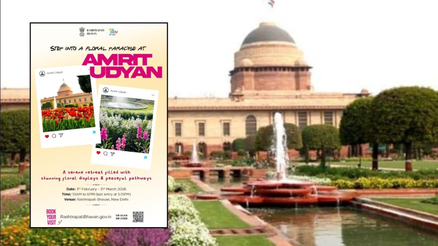 Rashtrapati Bhavan’s Amrit Udyan to Open for Public from Feb 3 to Mar ...