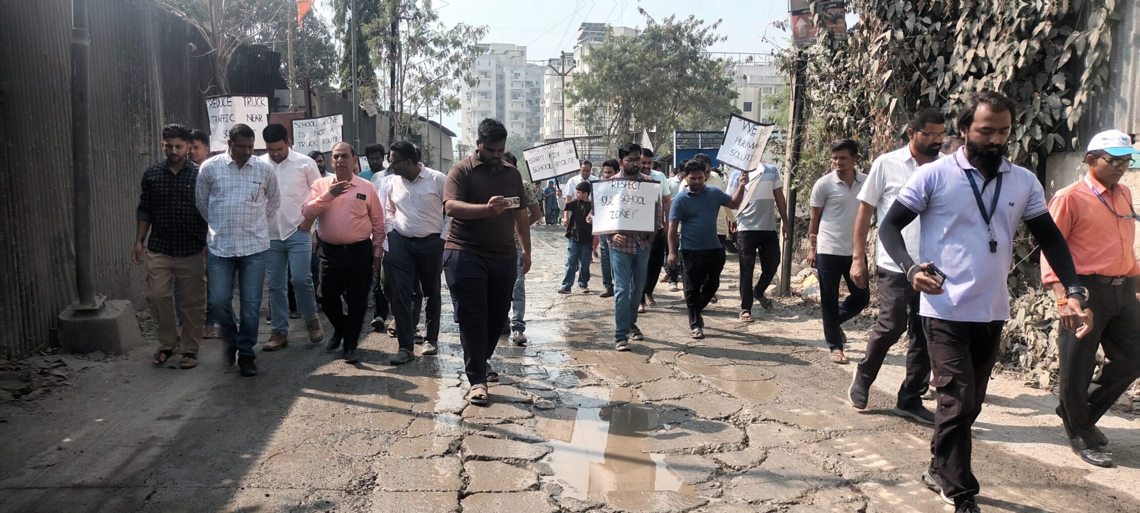 Pune: Undri Residents Stage Silent Protest Over Poor Road, Slam PMC And ...