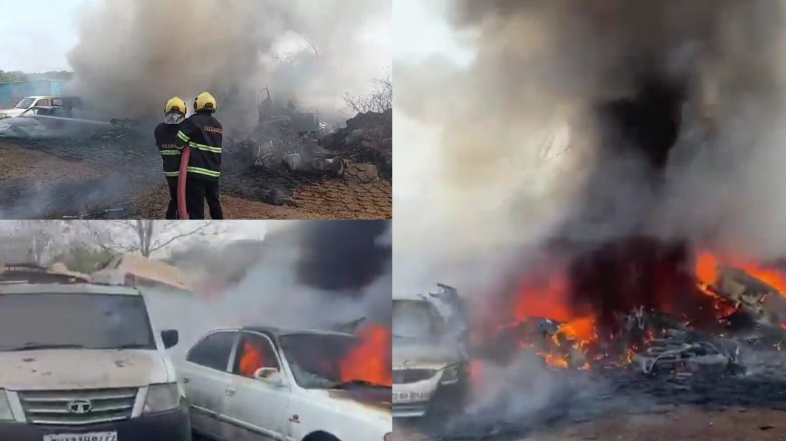 Pune Fire Video: Massive Blaze in Yerwada Destroys Nearly 60 Vehicles ...