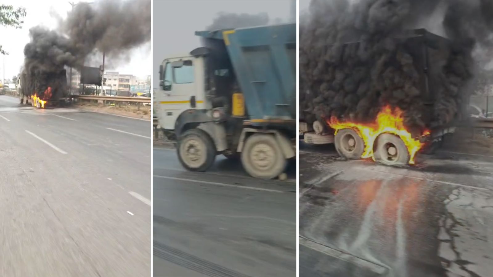Moving Truck Catches Fire on Pune–Satara Highway Near Navale Bridge, No ...