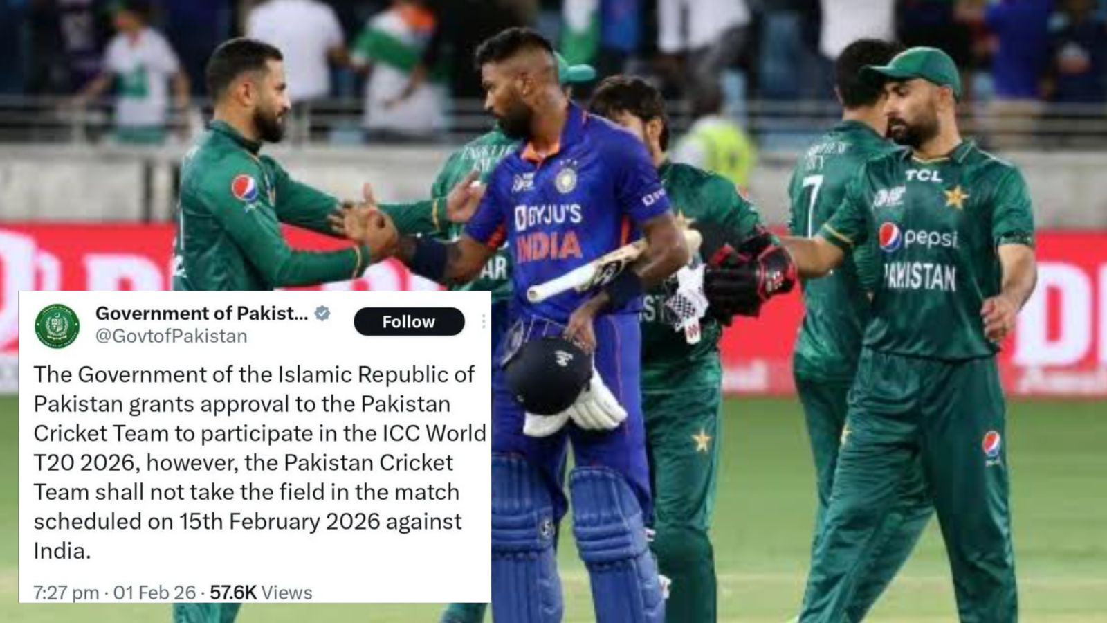 Pakistan to Skip India Clash in 2026 T20 World Cup After Government ...