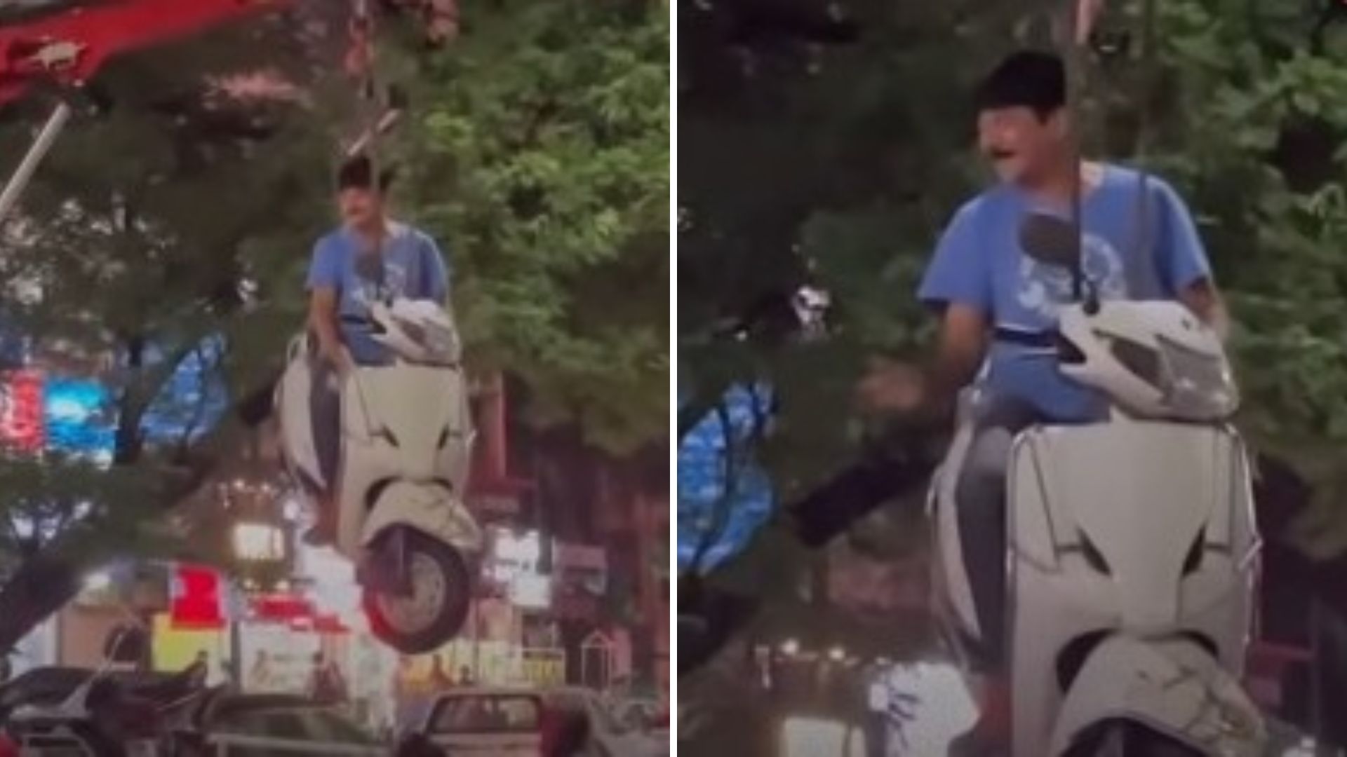 Man Clings To Scooty As Crane Tows It Away, Viral Video Sparks Debate ...