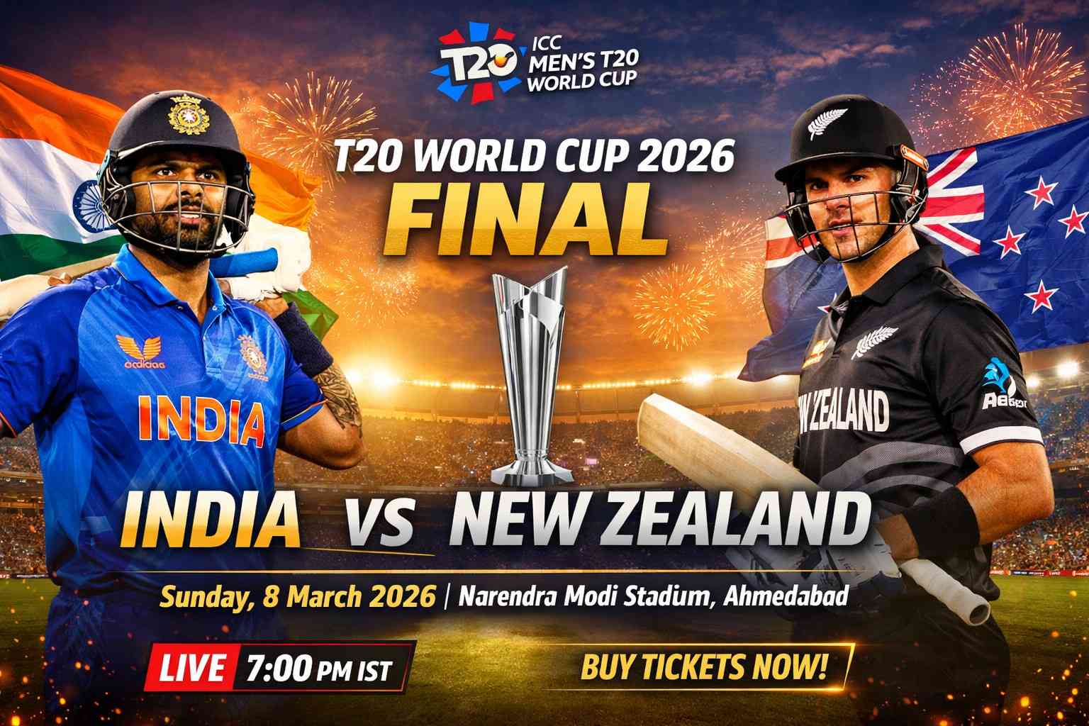 Planning to Watch India Vs New Zealand T20 World Cup Final On March 8 ...
