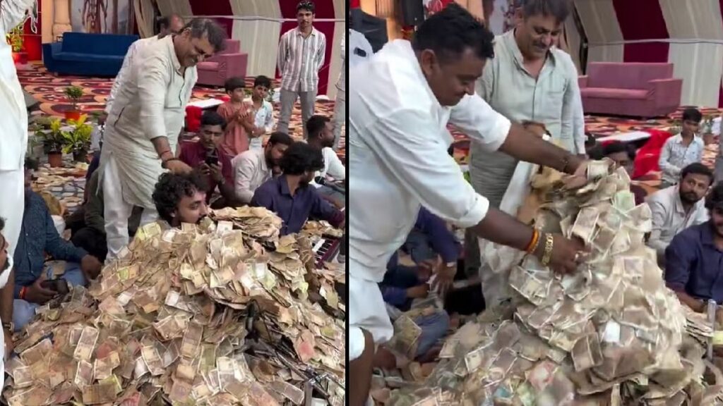 Watch: Bhajan Singer Buried Under Cash During Gujarat Event, Viral ...